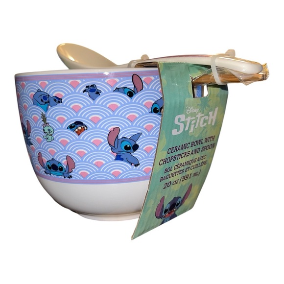Disney | Dining | Disney Stitch Blue And Purple Ceramic Bowl Set | Poshmark